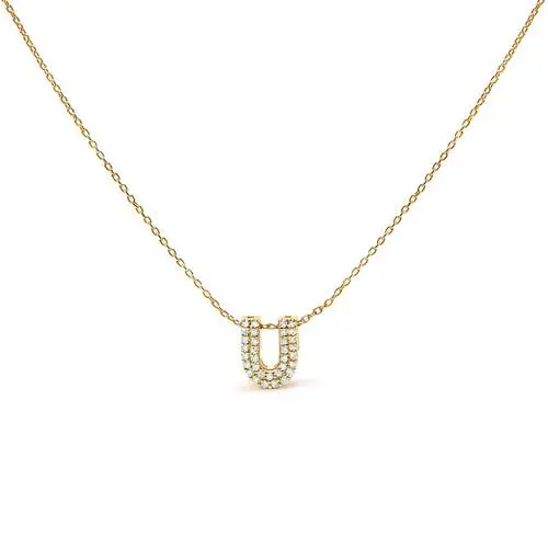 HAUS OF BRILLIANCE 10k Gold Diamond Accent Initial Pendant Necklace - Yellow | U